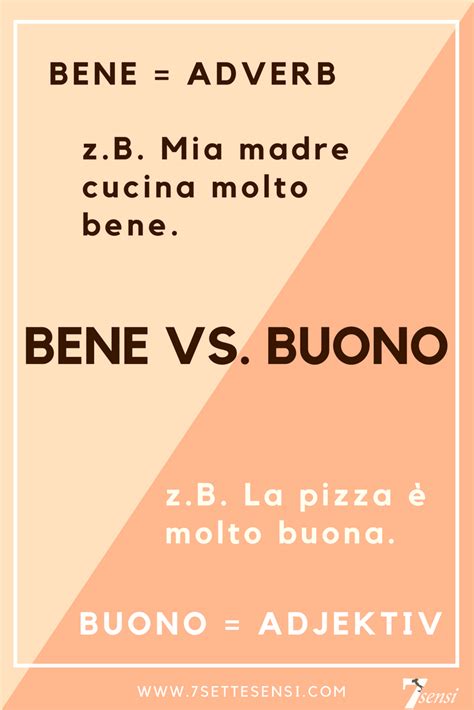Unterschied Adverb und Adjektiv - Bene vs. buono | Italienisch lernen ...