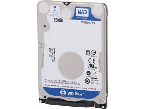 WD Blue 500GB Mobile 7.00mm Hard Disk Drive - 5400 RPM SATA 6 Gb/s 2.5 ...