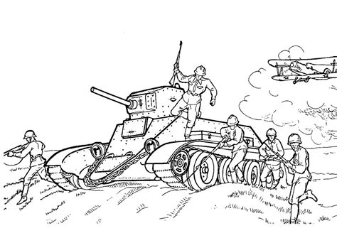 Раскраска Танк БТ1 (СССР) распечатать - Танки