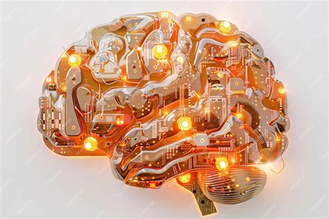Artificial intelligence AI cyber brain Digital mind 3D illustration Neural connections and data ...