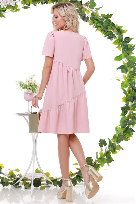 Купить Однотонное платье с оборками по цене: 950 ₽ арт. П-3787-0016-01 ...