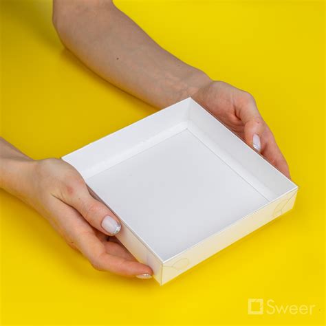 155x155x30 Картонная коробка с прозрачной крышкой (белая) купить оптом ...