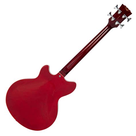 Vintage REVO Series 'Supreme' Semi-Acoustic Bass Guitar ~ Cherry Red ...