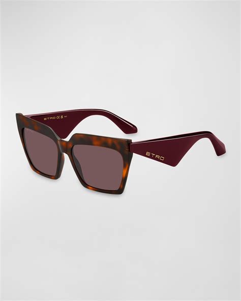 Etro Logo Acetate Butterfly Sunglasses | Neiman Marcus
