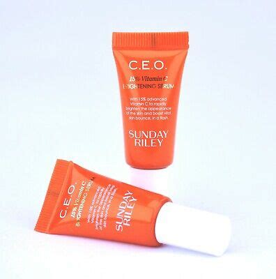 Lot of 2 - Sunday Riley C.E.O 15% Vitamin C Brightening Serum CEO .17oz ...