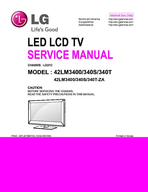 LG 42LM3400-ZA 42LM340S-ZA 42LM340T-ZA CH.LD21C Service Manual download ...