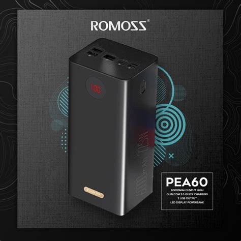 Romoss PEA60 60000mAh Power Bank 22.5W PD QC 3.0 Two-way Fast Charging ...
