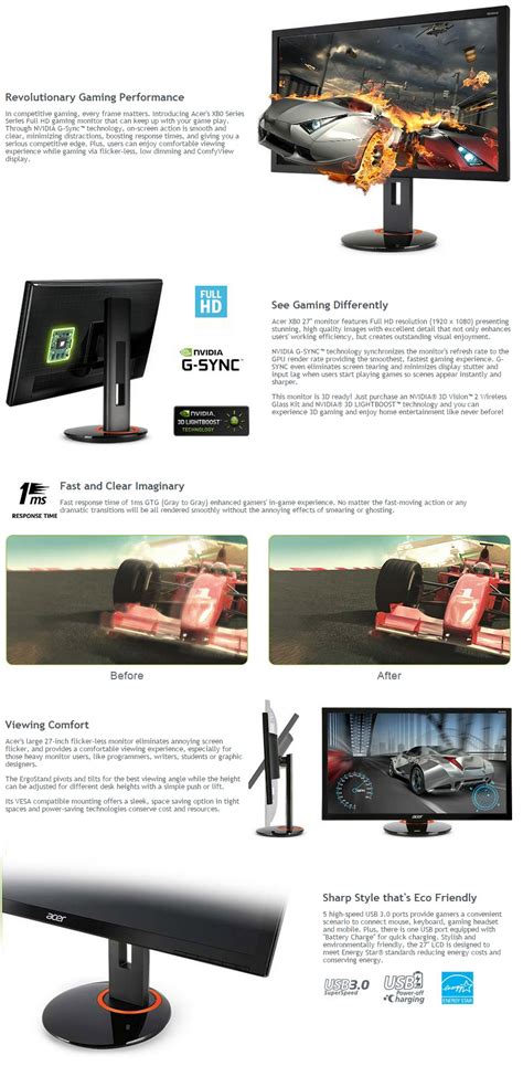 Buy Acer XB270H-G 27in G-Sync 144Hz Gaming Monitor [XB270H-G(UM.HB0SA ...