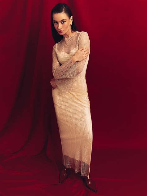 Платье-сетка макси с однотонным подкладом :: LICHI - Online fashion store