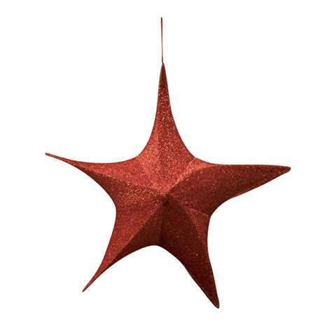 FOLDING SHIMMER STAR 43" RED - Christmas Forever