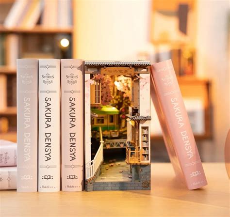 Robotime Rolife DIY Book Nook Sakura Densya 3D Wooden Puzzle Assembly ...