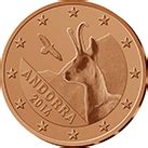 Монеты евро Андорры регулярного чекана, 2 евро Андорра, 1 евро Андорра ...