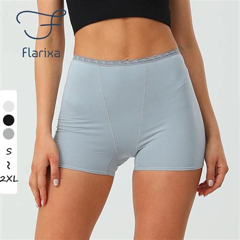 Flarixa Бесшовные защитные шорты большого размера, мягкие хлопковые ...