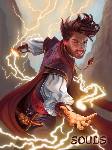 ArtStation - Souls card art - lightning mage