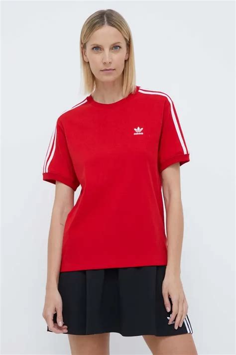 Футболка adidas Originals 3-Stripes Tee женская цвет красный IR8050 ...