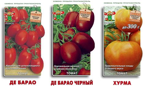 Набор семян томатов из 3-х пакетов. Де Барао Черный,Де Барао,Хурма ...