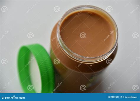 A Full Jar of Nut Paste in the Kitchen Stock Image - Image of full ...