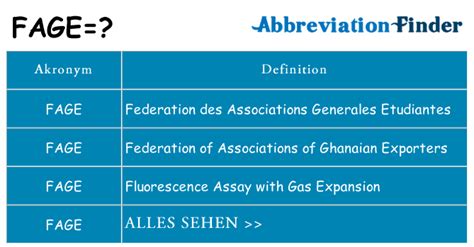 Was bedeutet FAGE?