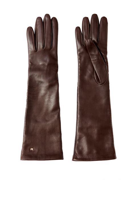 Max Mara женские длинные перчатки afidee из натуральной кожи коричневый ...