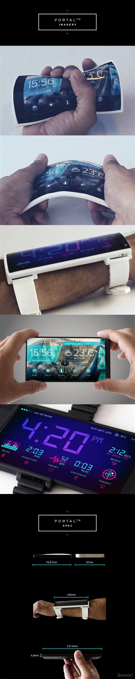 Наручный смартфон с гибким корпусом и экраном (5 фото) » 24Gadget.Ru ...