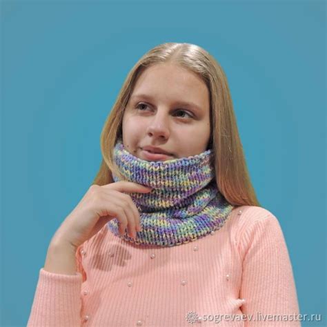 Вязанный женский шарф труба - Coral mix в интернет-магазине на Ярмарке ...
