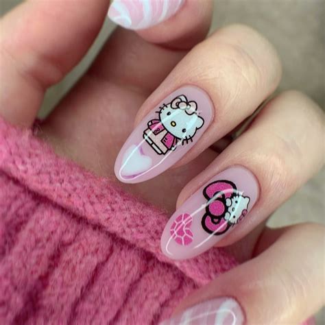 nails hello kitty | Маникюр hello kitty, Поп-арт ногти, Маникюр