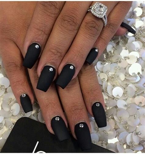 Provocative Woman | Diamond nail designs, Diamante nails, Matte black nails