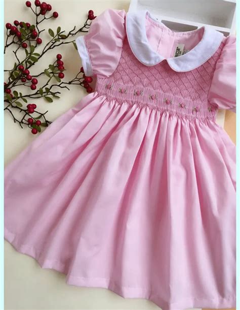Smocking/летнее платье для девочек Детские хлопковые праздничные платья ...