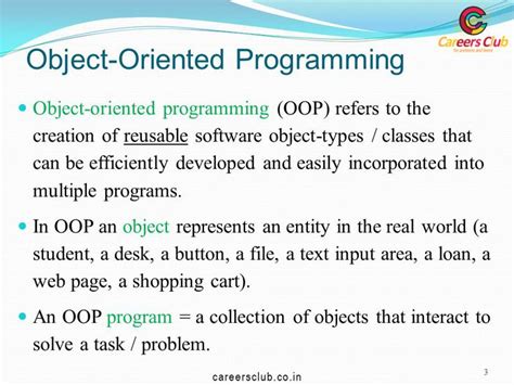 Object Oriented Programming - OOPS #careersclub #career #java #programing #oops #concept ...