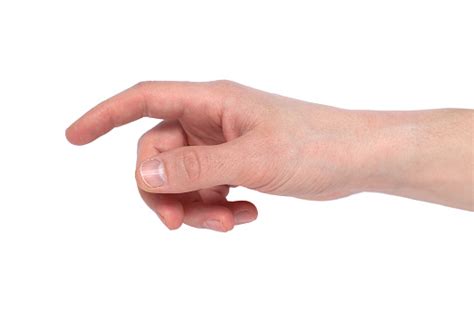 Bild Des Fingers Eines Mannes Der Auf Weißem Hintergrund Isoliert Zeigt ...