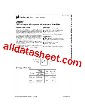 LMC6041 Datasheet(PDF) - National Semiconductor (TI)