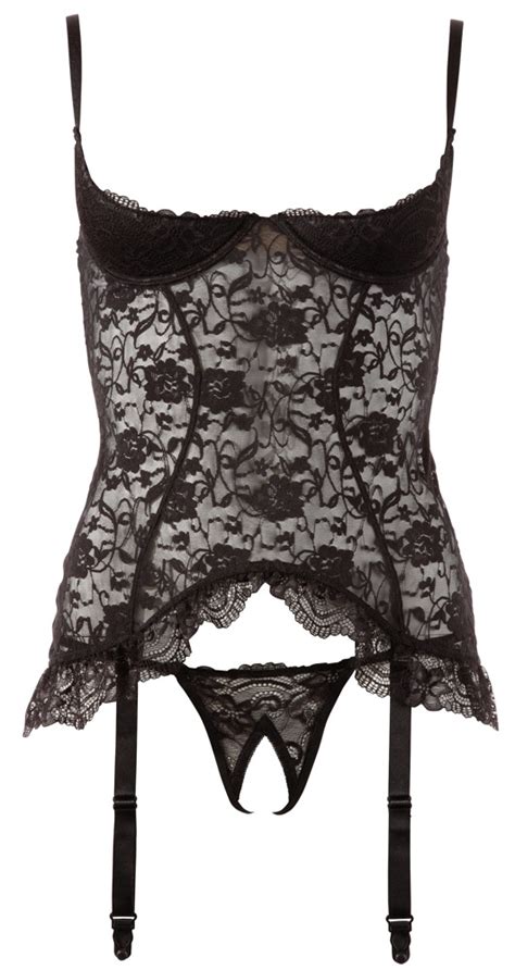COTTELLI COLLECTION LINGERIE 2631229 CORSAGE SET MET OPEN CUPS EN OPEN ...
