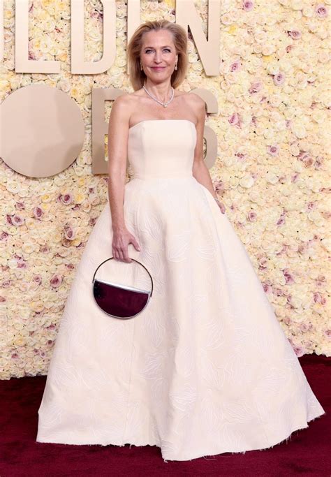 Gillian Anderson wears dress embroidered in vaginas for 2024 Golden Globes
