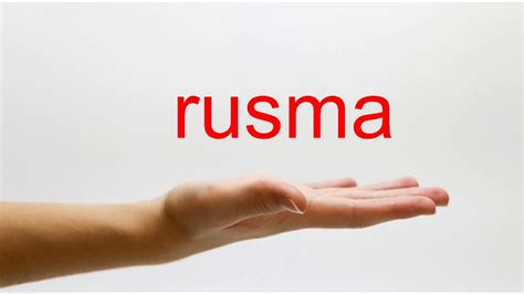 How to Pronounce rusma - American English - YouTube