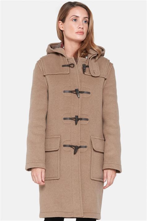 London Tradition Damen Dufflecoat Emily Camel Beige Wollmantel ...