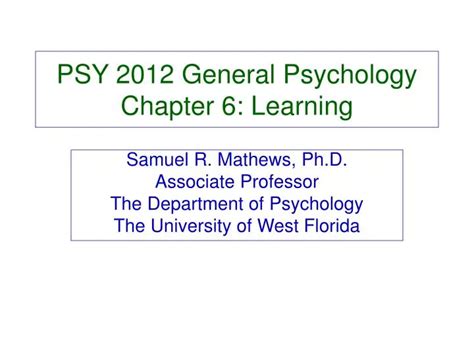PPT - PSY 2012 General Psychology Chapter 6: Learning PowerPoint ...
