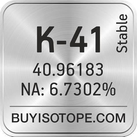 K-41 Isotope, Enriched K-41, K-41 Chloride, K-41 Price