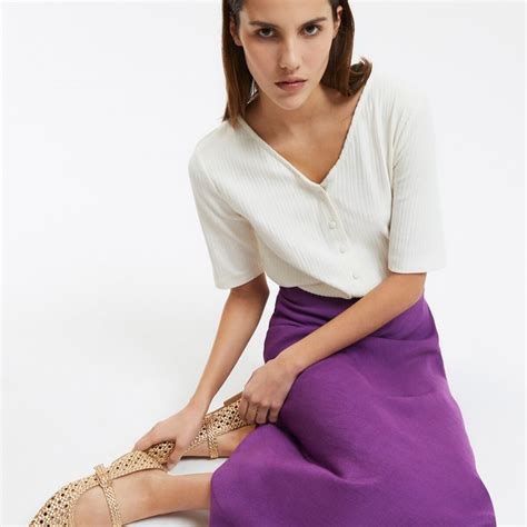 Футболка на пуговицах с v-образным вырезомLa Redoute Collections купить ...