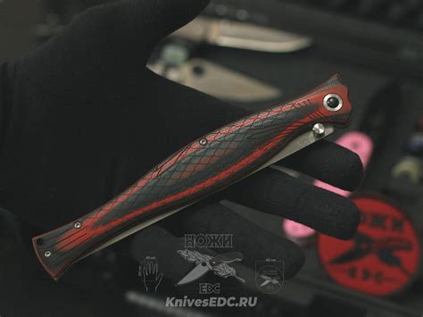 Складной нож REPTILIAN филейный Лаврак красный c клинком из стали AUS ...