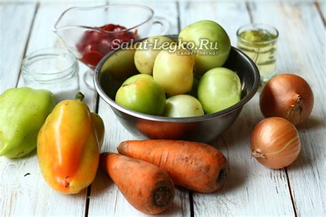 Лечо из зеленых помидор, перца, моркови и лука на зиму: рецепт