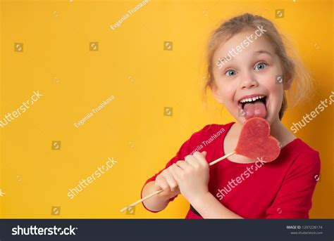 Cheerful Perky Little Girl Red Dress Stock Photo (Edit Now) 1297228174