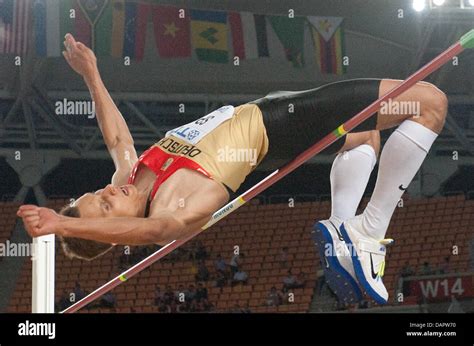 Raul Spank from Germany fails his last attempt over 2,32 m during the ...