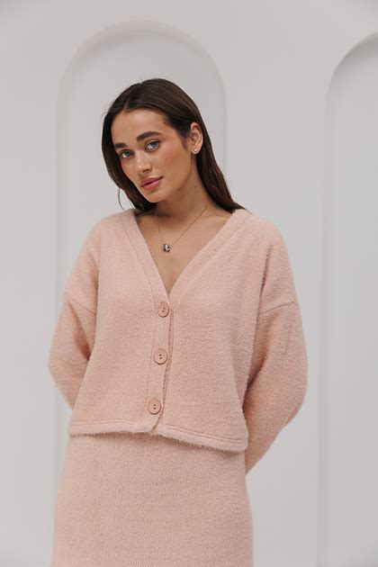 Женский кардиган из альпаки персиковый Arjen One size (35040 ...