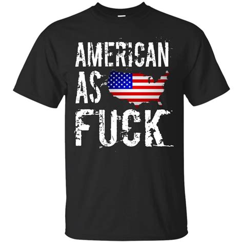 American as Fuck USA T-Shirt – Funny Patriotic US Flag – Grass Place