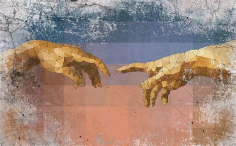 Фотообои Сотворение Адама руки на стену. Купить фотообои Сотворение ...