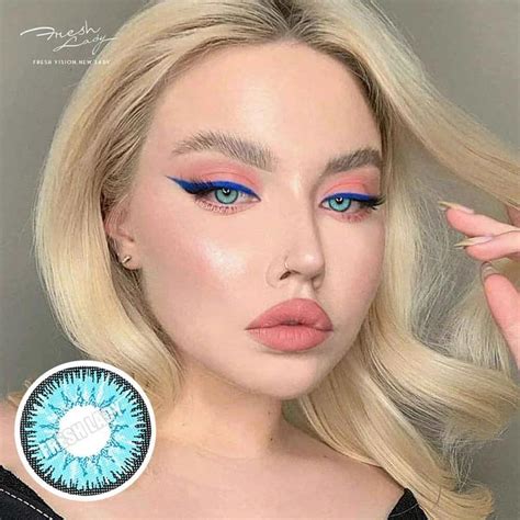 Линзы цветные для глаз (есть опт) голубые blue new подходят для светлых ...