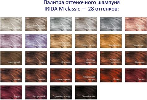 Ирида (Irida) оттеночный шампунь. Отзывы, палитра, инструкция по ...