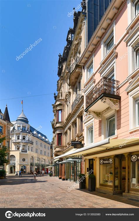 Baden Baden Germany July 2021 Old Historic City Center Shops — Stock ...