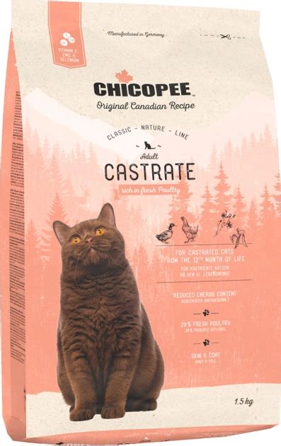 Сухой корм для кошек Chicopee CNL Cat Adult Castrate с Птицей 1.5 кг ...