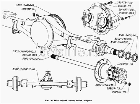 Автокаталог ГАЗ-2705 (ГАЗель) - Мост задний, картер моста, полуоси